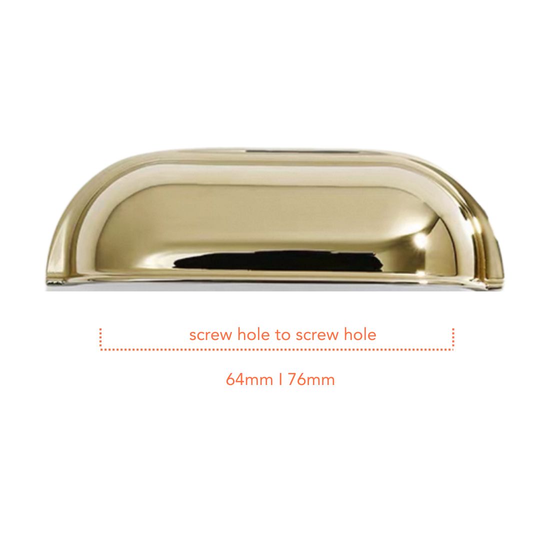 PB100 Polished Gold Shell Cabinet Handle