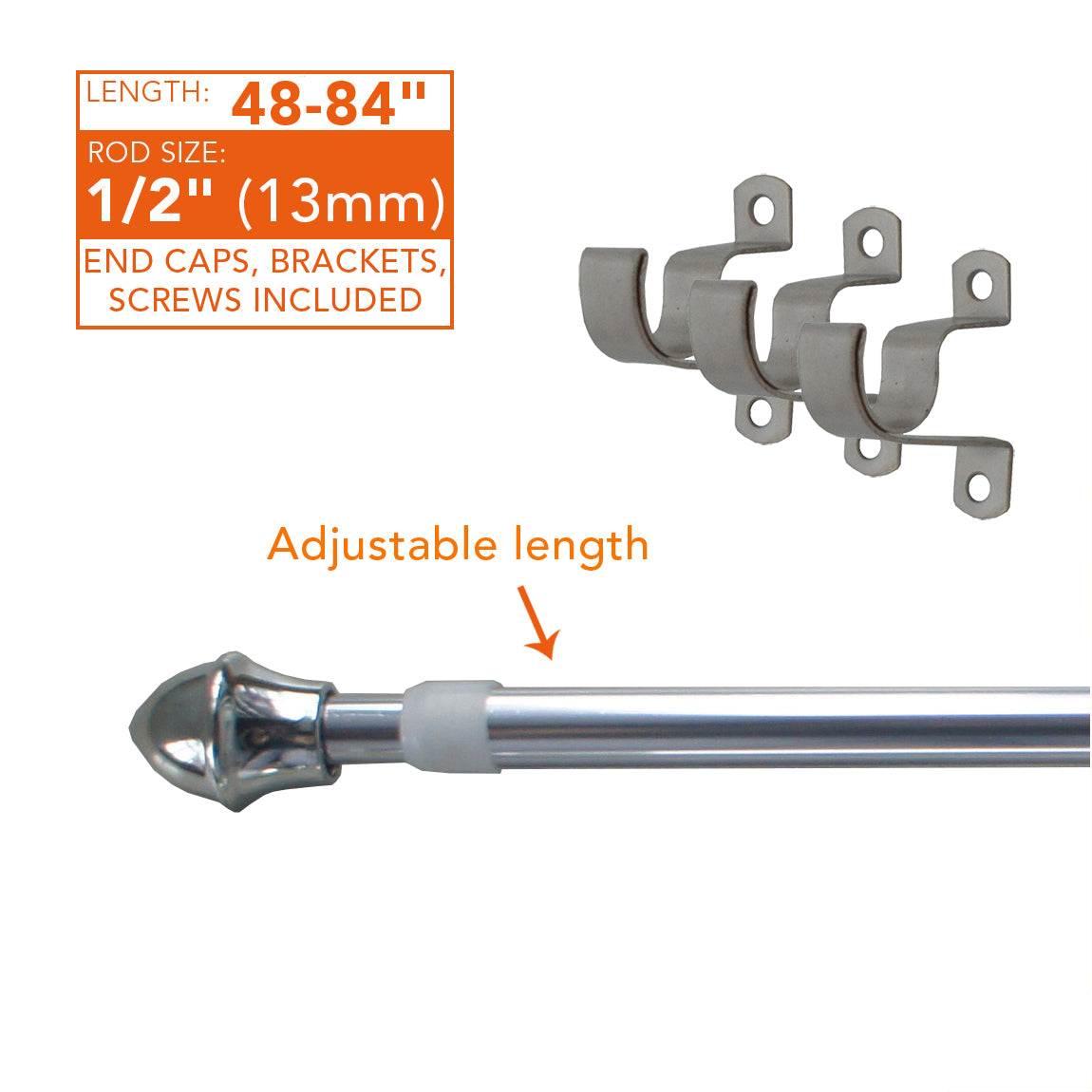 Chrome Plated 1/2" Cafe Rod Set for Sale Philippines