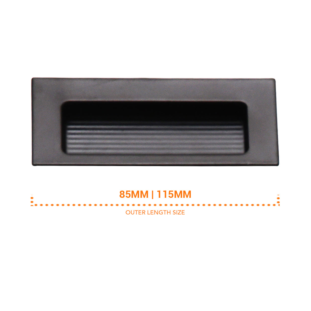0965 Black Recessed Sliding Cabinet Handle