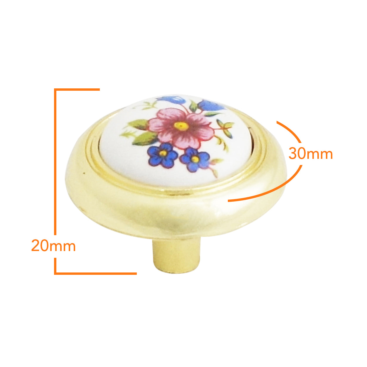 1406 Ceramic Flower Cabinet Knob