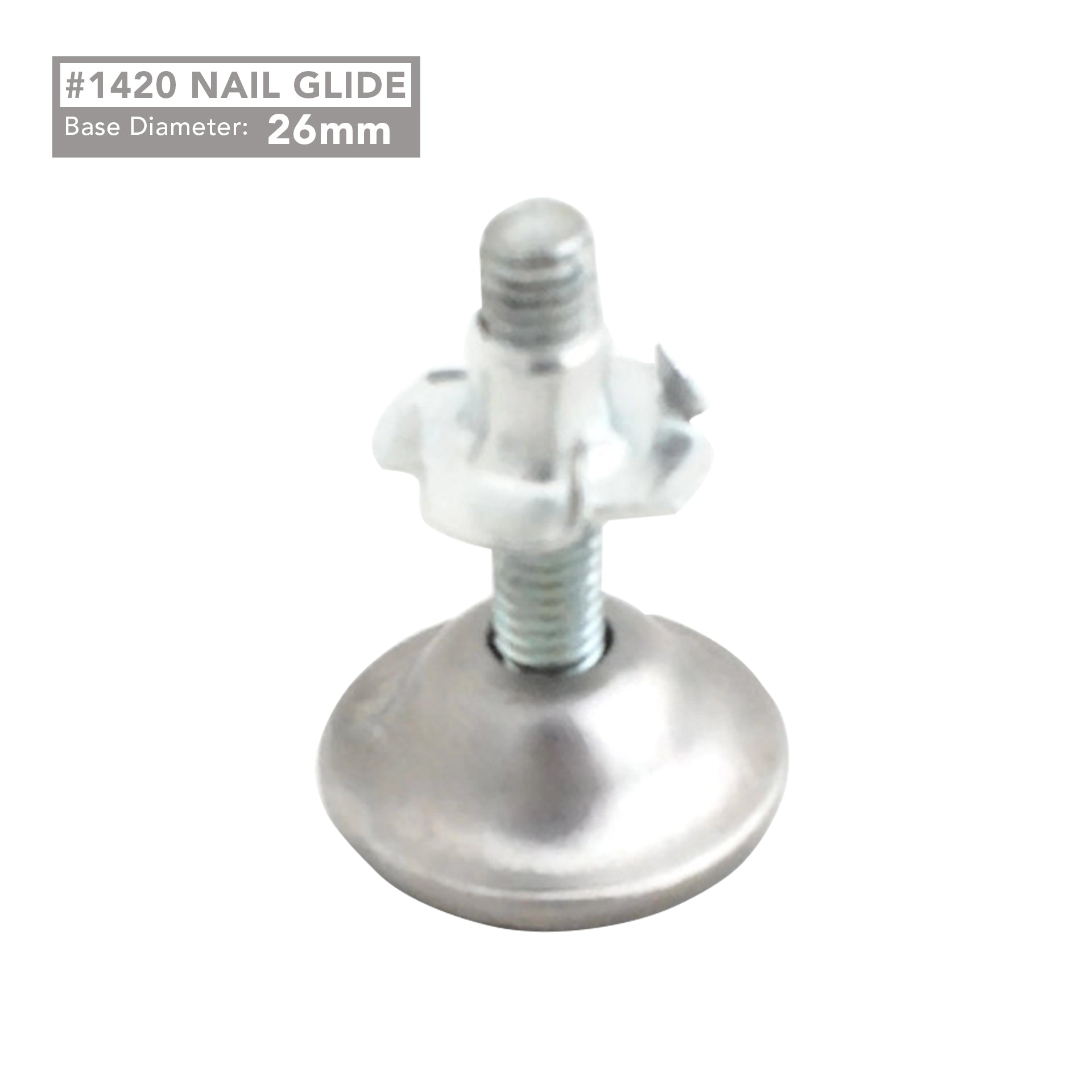 Adjustable Nail Glide with T-nut 26mm
