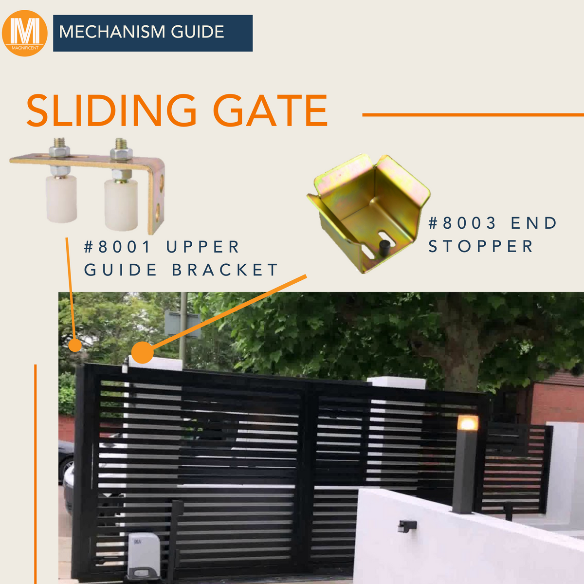 Sliding Gate V-Groove Hardware Set (50mm)