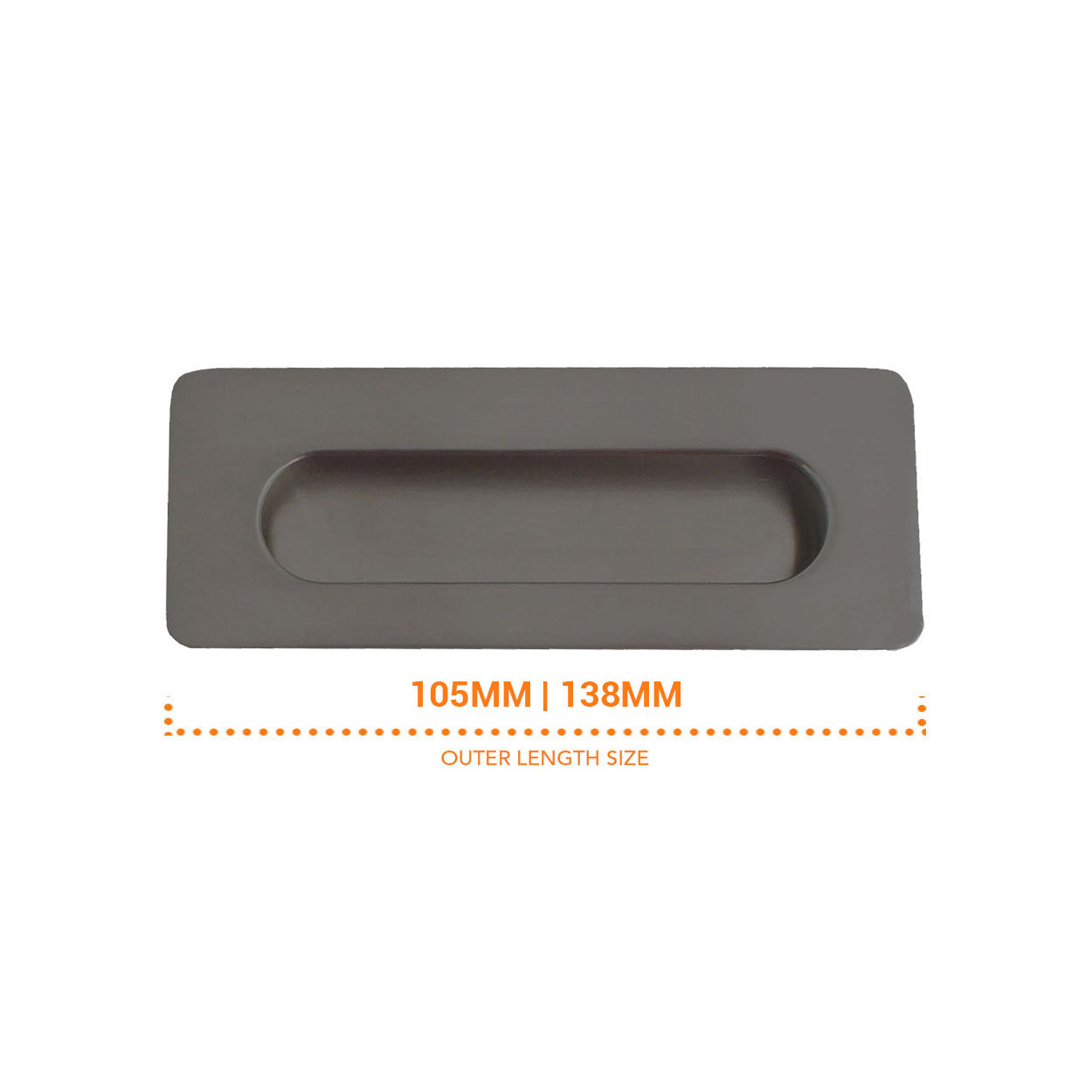 7872 Black Recessed Handle for Sliding Doors