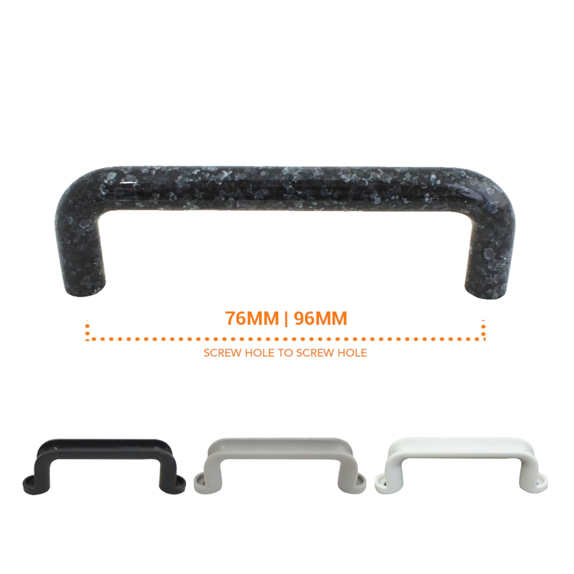 7903 Lightweight Black Plastic Drawer Handle