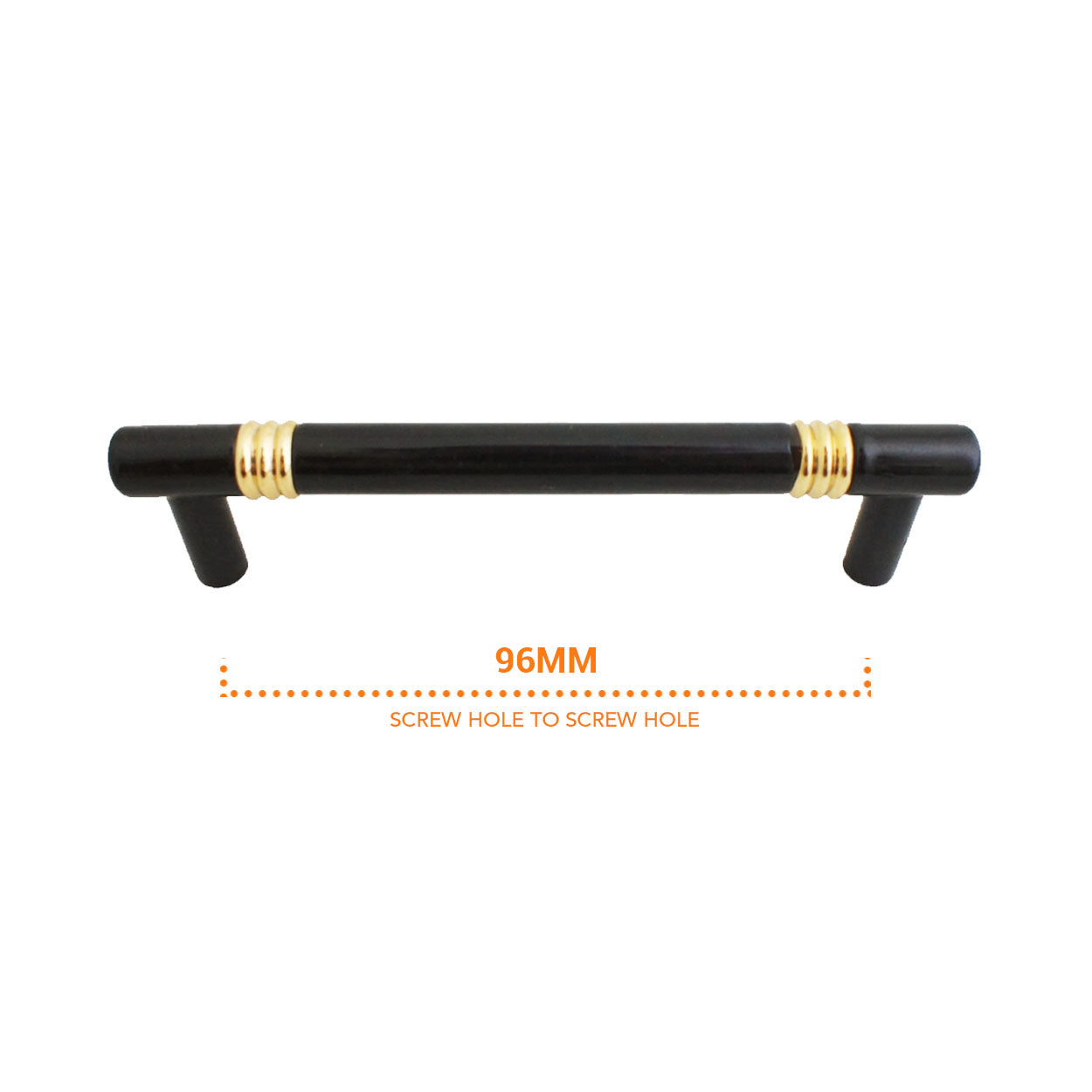 MB210-96mm Black Brass Wardrobe Pull Handle
