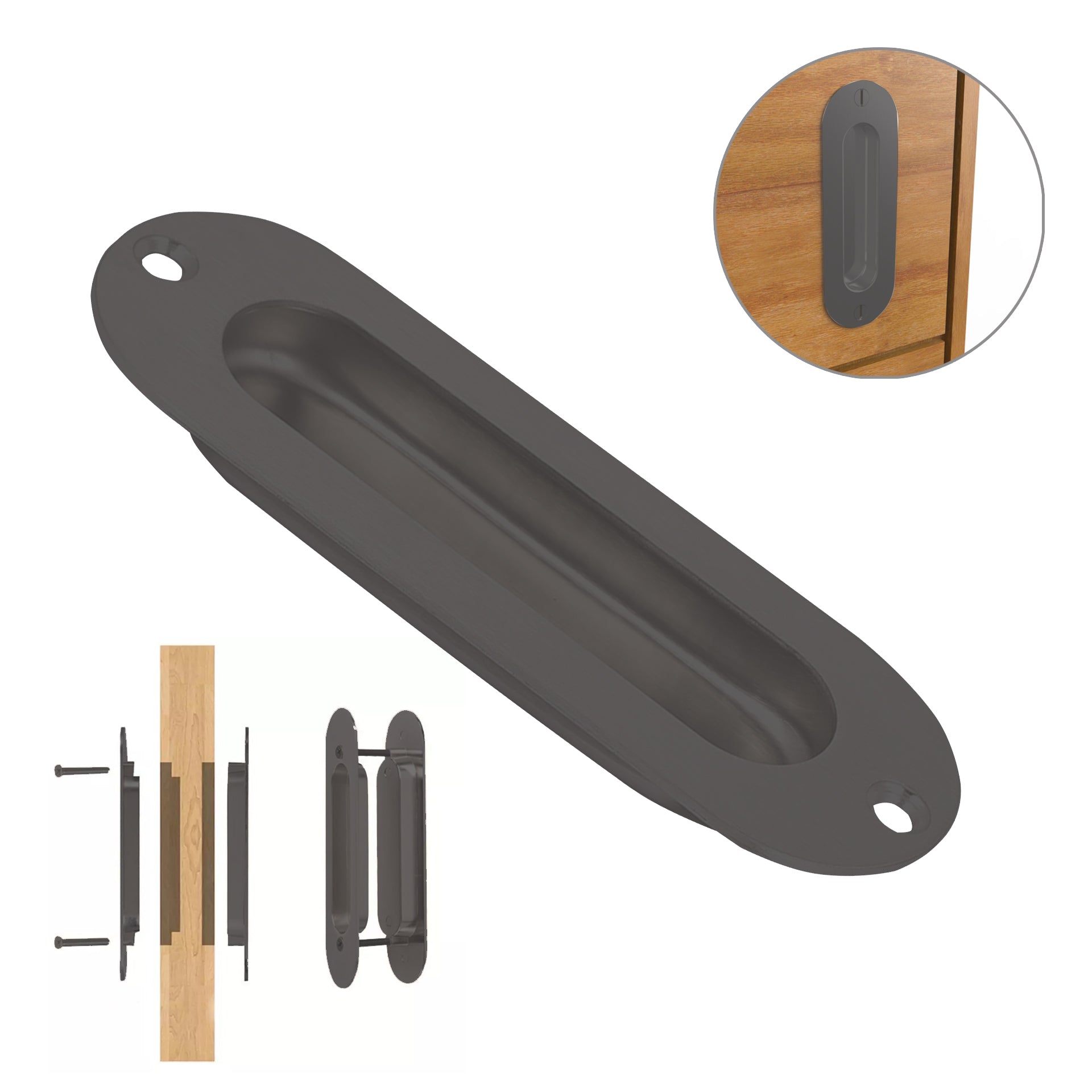 SCH001 Recessed Sliding Barn Door Handle